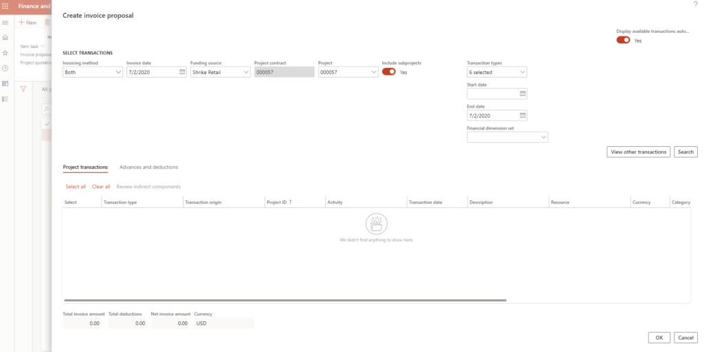 How to See the Project Sales Order Transactions when Creating a Project ...